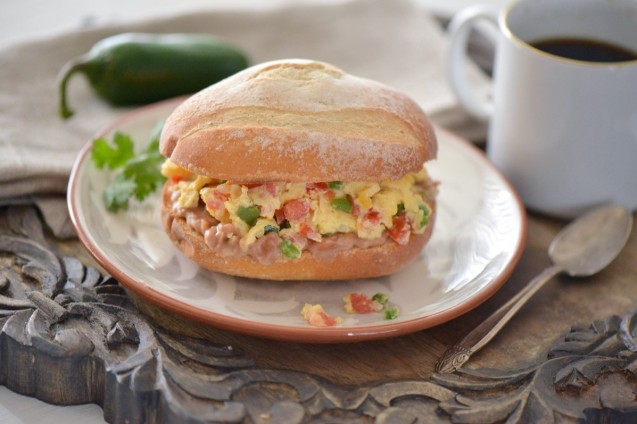 Breakfast Torta a la Mexicana - Nibbles and Feasts