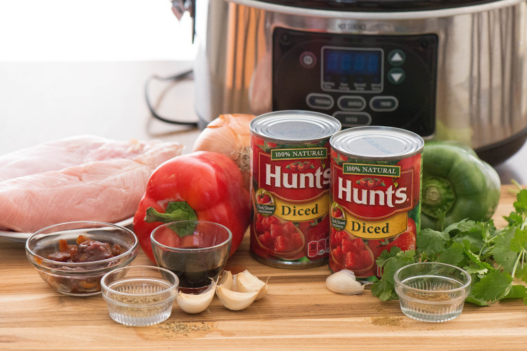 Slow Cooker Turkey Tinga Tacos - Nibbles and Feasts