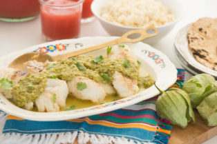 Green Mole With White Fish - Nibbles and Feasts