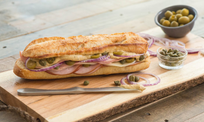 Mortadella Sandwich with Sea Salt and Cracked Pepper Hummus Spread ...