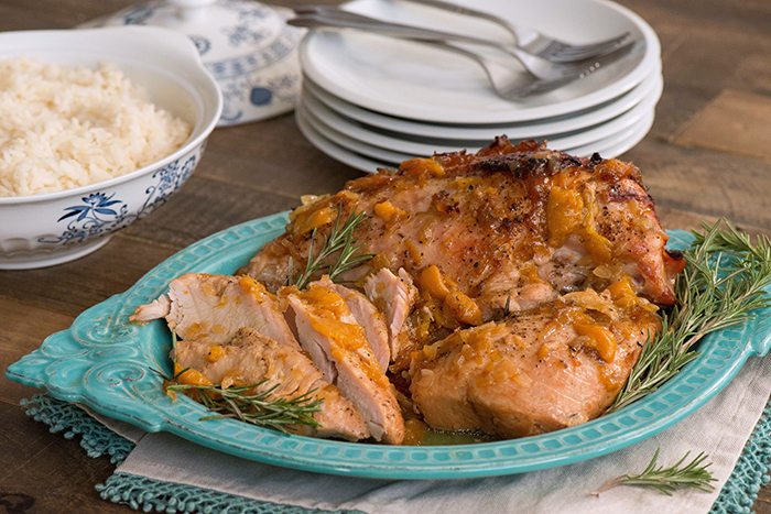 Rosemary Turkey with Peach Chipotle Glaze - Nibbles and Feasts