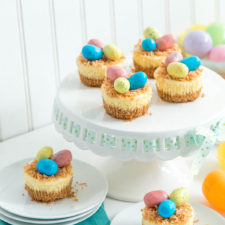 Mini Easter Cheesecake Nests - Nibbles and Feasts