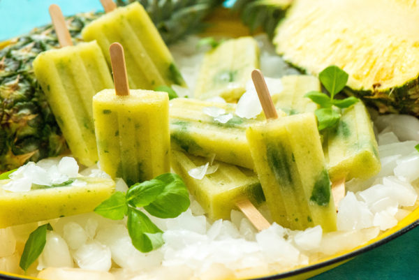 Pineapple Basil Paletas - Nibbles and Feasts