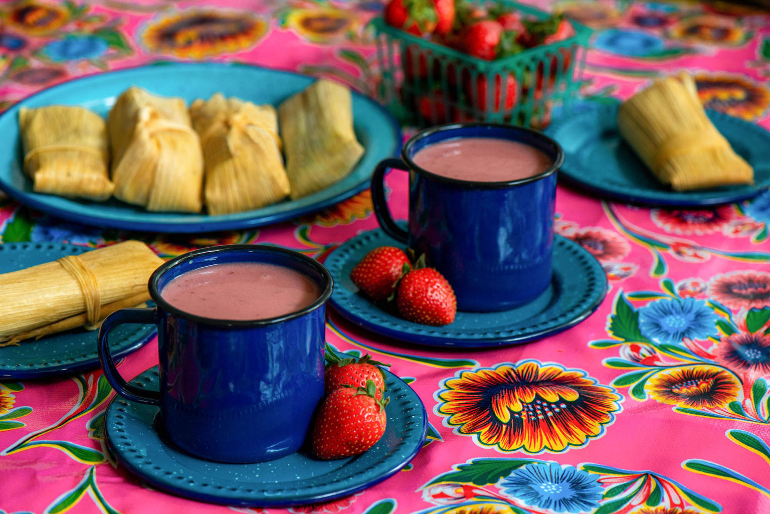 Strawberry Atole - Nibbles and Feasts