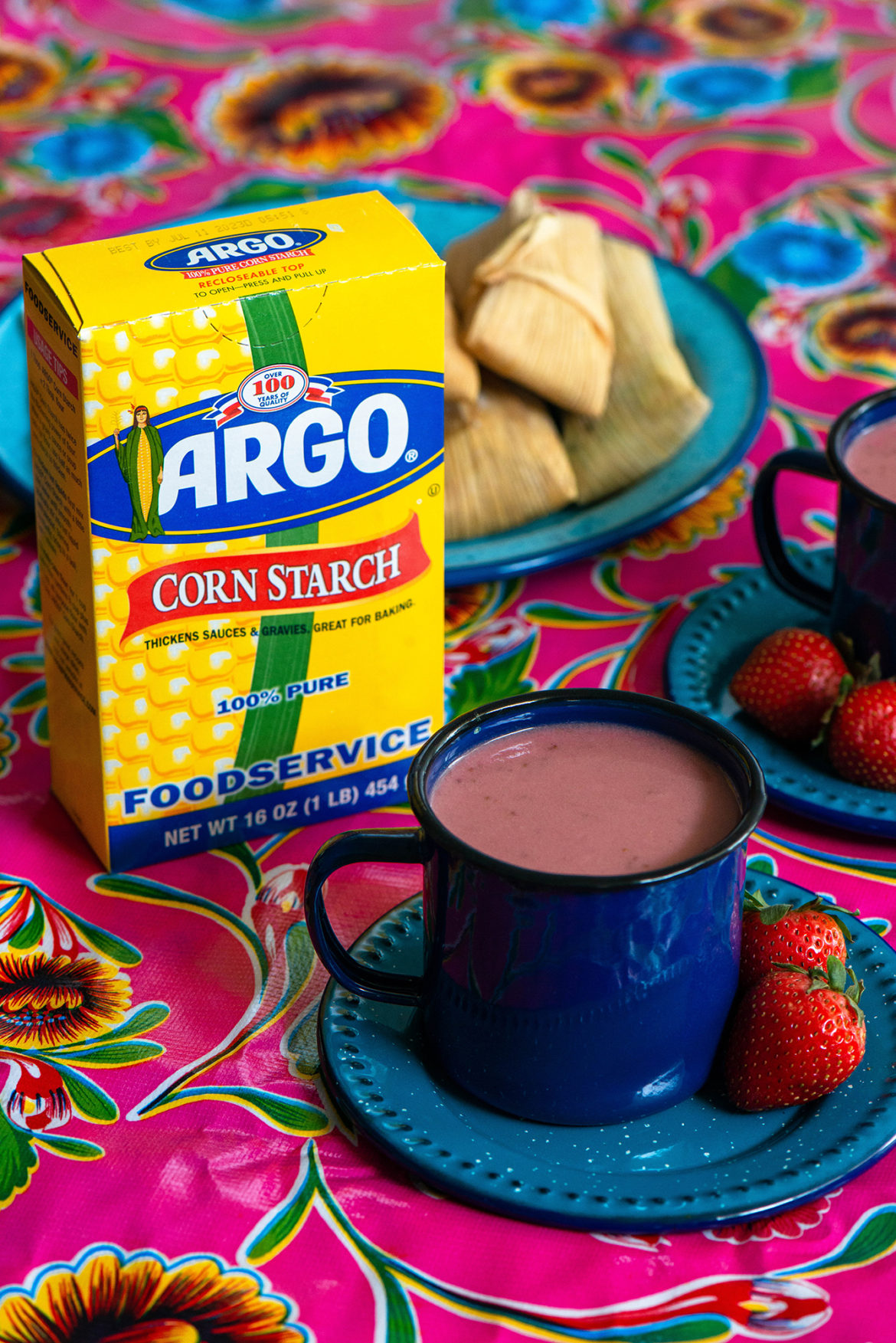 Strawberry Atole - Nibbles and Feasts