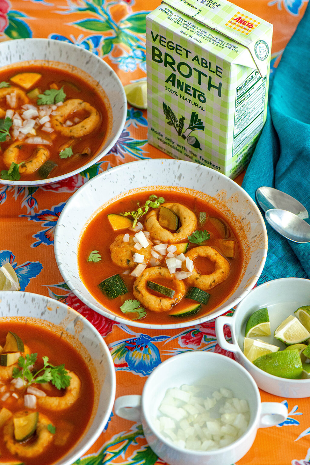 Vegetable Masa Ball Soup - Nibbles and Feasts