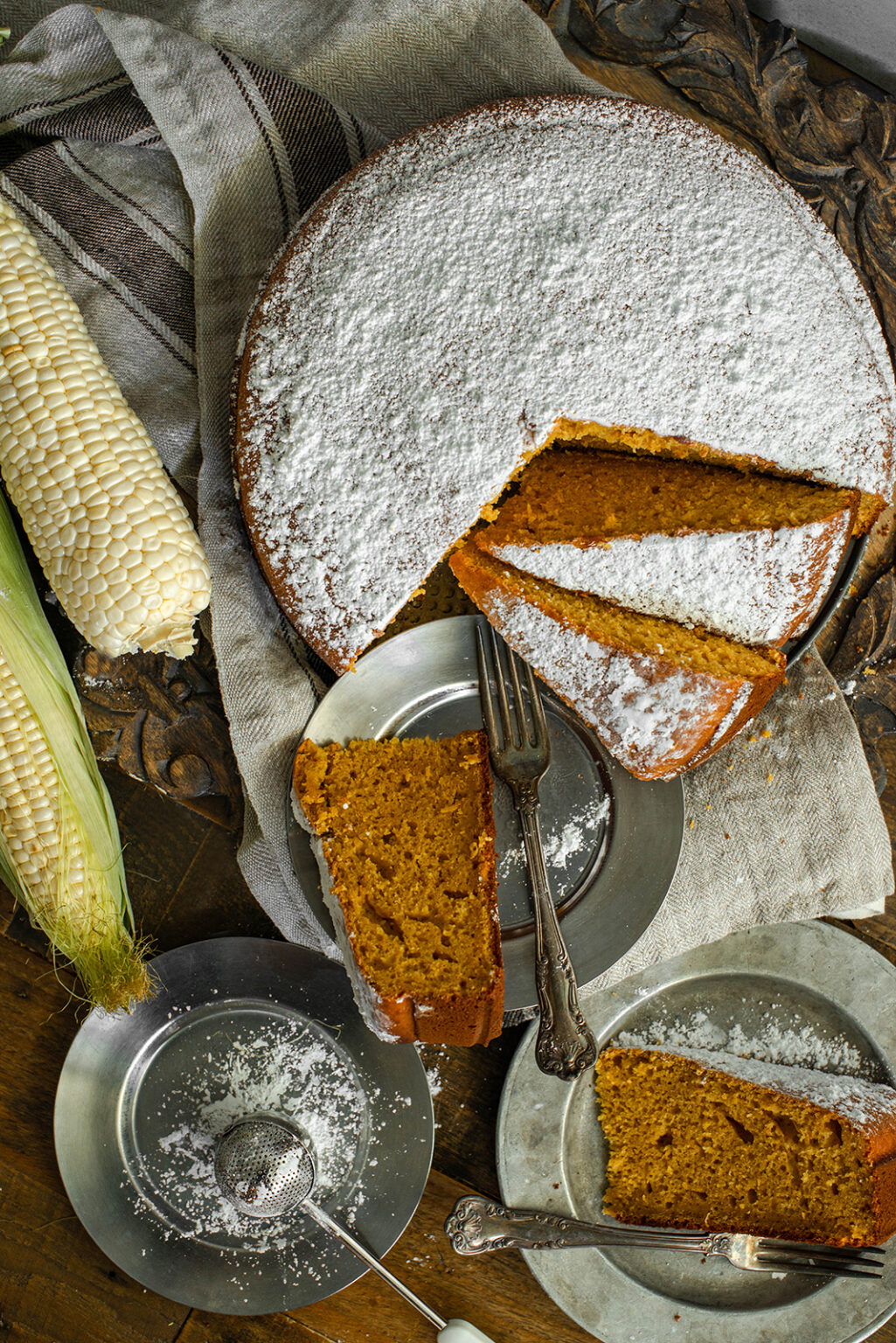 Pumpkin Corn Cake - Nibbles and Feasts