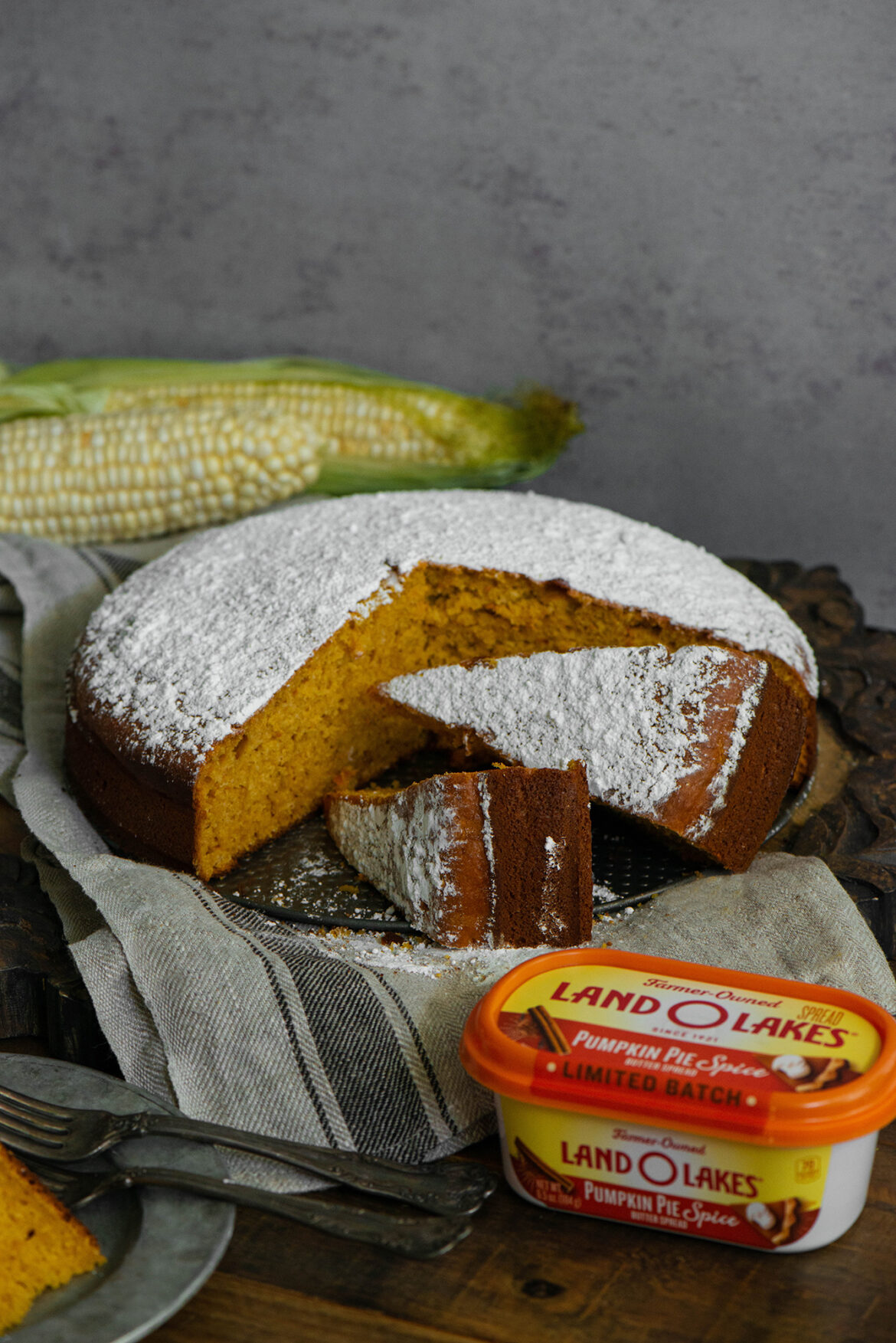 Pumpkin Corn Cake - Nibbles and Feasts