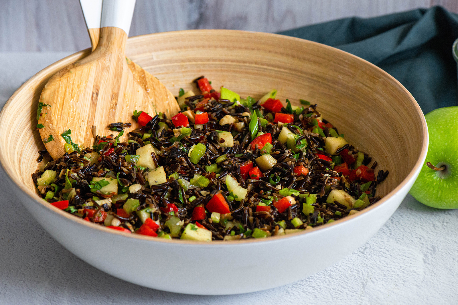 Wild Rice Salad with Apples and Prunes - Nibbles and Feasts