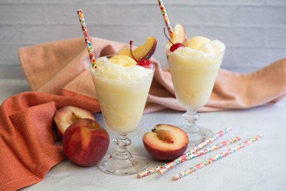 Peach Ice Cream Float - Nibbles and Feasts