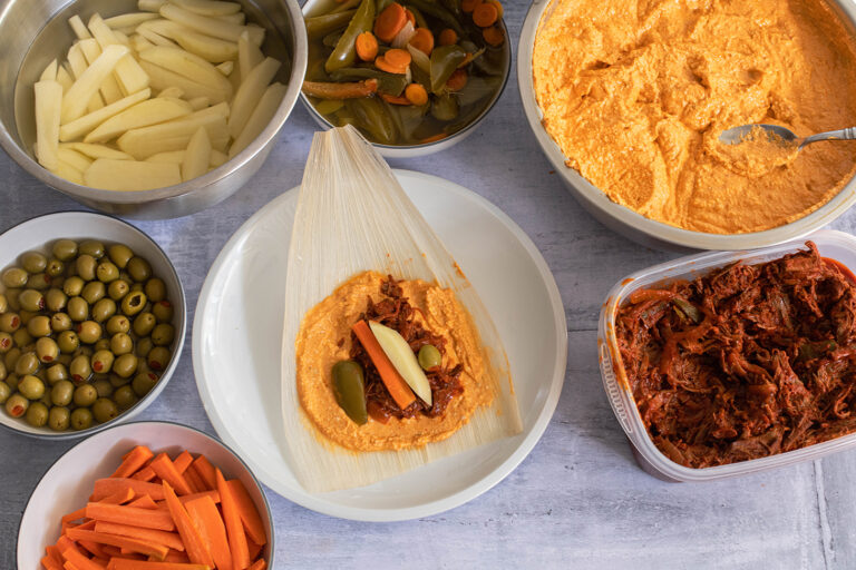 Red Chile Beef Tamales - Nibbles and Feasts