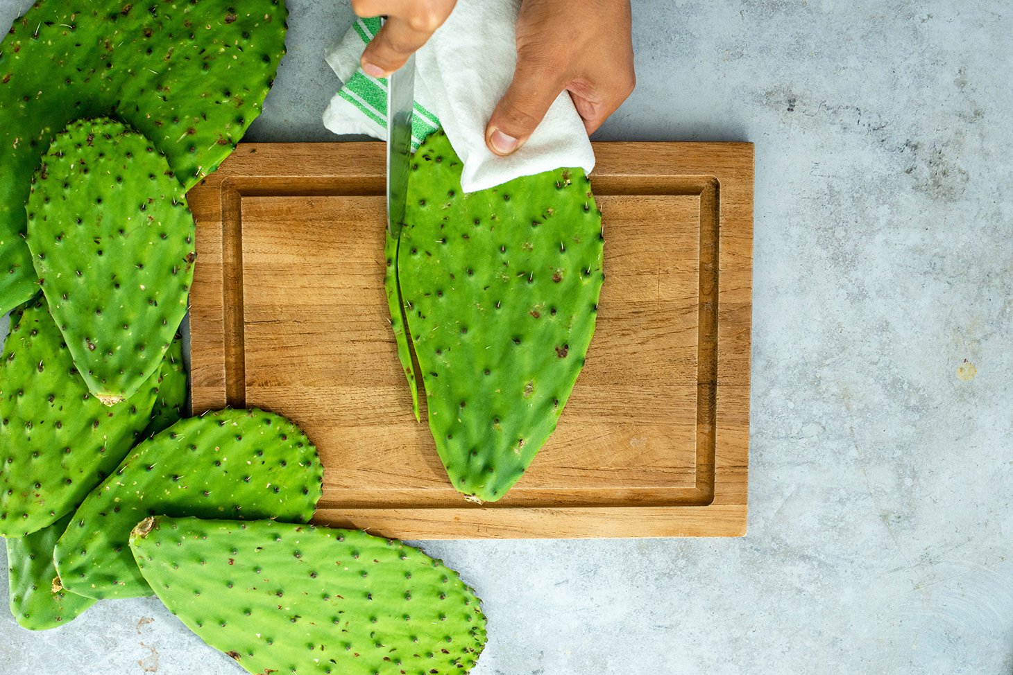 How to Cut and Cook Nopales (Cactus Pads) - Nibbles and Feasts