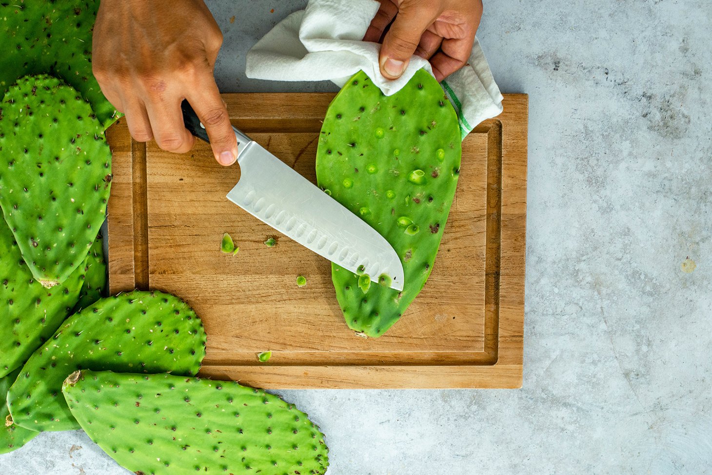 How to Cut and Cook Nopales (Cactus Pads) - Nibbles and Feasts